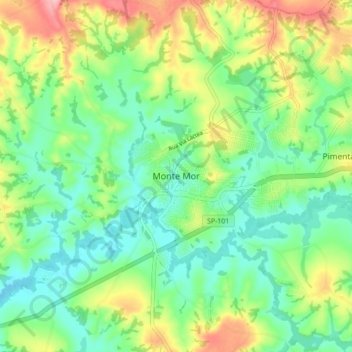 Monte Mor topographic map, elevation, terrain