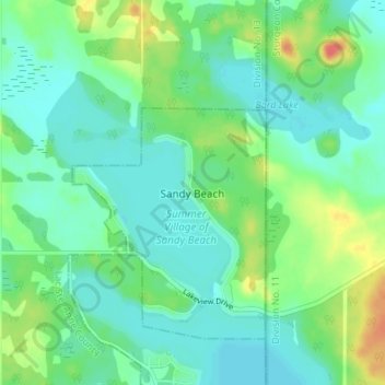 Sandy Beach topographic map, elevation, terrain