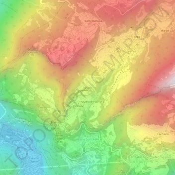 Varano topographic map, elevation, terrain