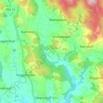 Lobenstein topographic map, elevation, terrain