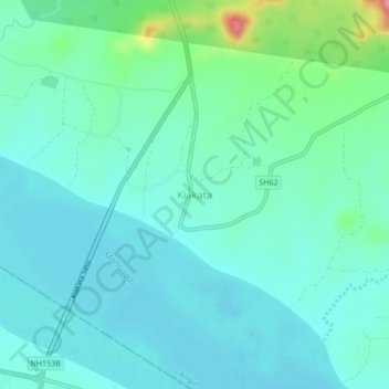 Kiakata topographic map, elevation, terrain