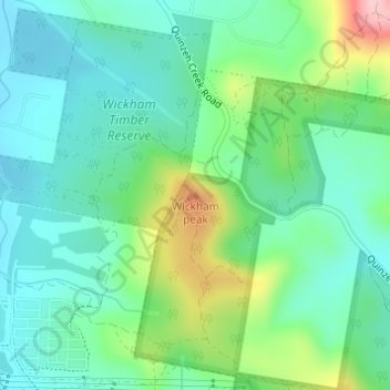 Wickham peak topographic map, elevation, terrain