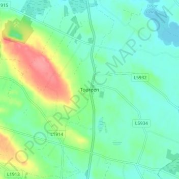 Tooreen topographic map, elevation, terrain
