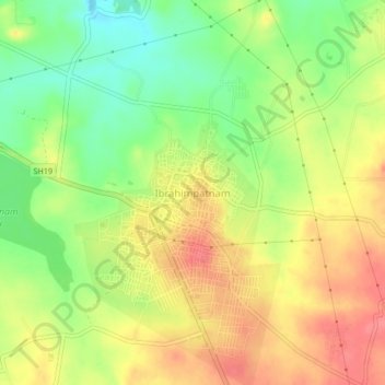 Ibrahimpatnam topographic map, elevation, terrain