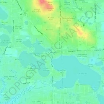 Union Lake topographic map, elevation, terrain