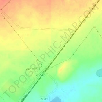 Highveld topographic map, elevation, terrain