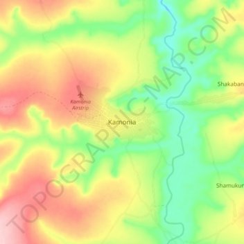 Kamonia topographic map, elevation, terrain