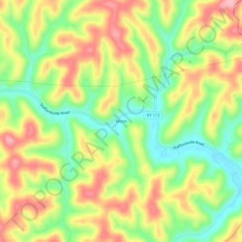 Moon topographic map, elevation, terrain