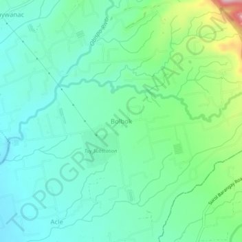 Bolbok topographic map, elevation, terrain