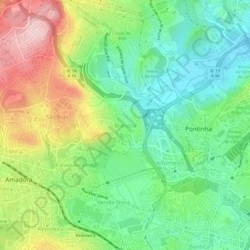 Brandoa topographic map, elevation, terrain