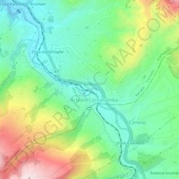 Puente Capriles Llave Mayu II topographic map, elevation, terrain