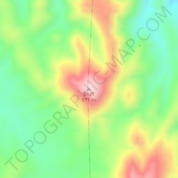 Bluff topographic map, elevation, terrain