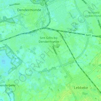Klein-Parijs topographic map, elevation, terrain