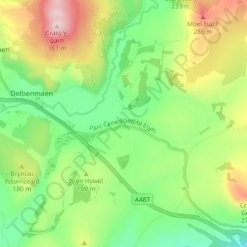 Golan topographic map, elevation, terrain