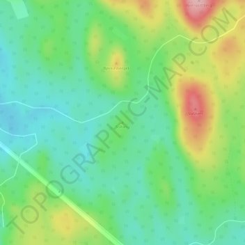 Solberg topographic map, elevation, terrain