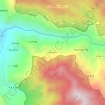 Matawai topographic map, elevation, terrain