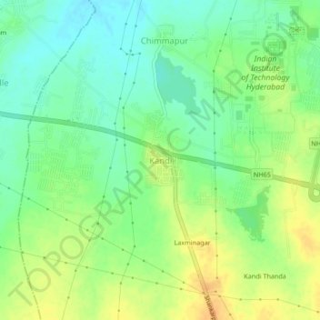 Kandi topographic map, elevation, terrain