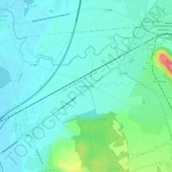 Les Rousses topographic map, elevation, terrain