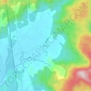 Relau topographic map, elevation, terrain