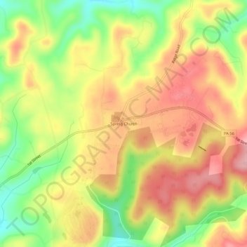 Spring Church topographic map, elevation, terrain