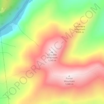 Cascade Mountain topographic map, elevation, terrain