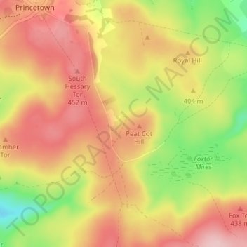 Peat Cot topographic map, elevation, terrain