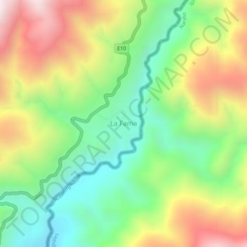 La Fama topographic map, elevation, terrain