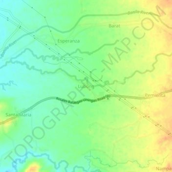Lubong topographic map, elevation, terrain