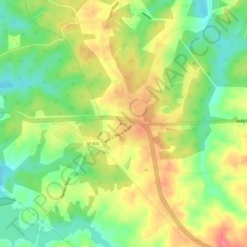 Rice topographic map, elevation, terrain