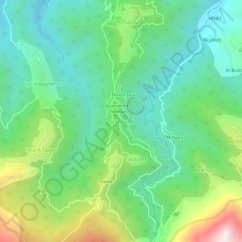 Aït Daoud topographic map, elevation, terrain