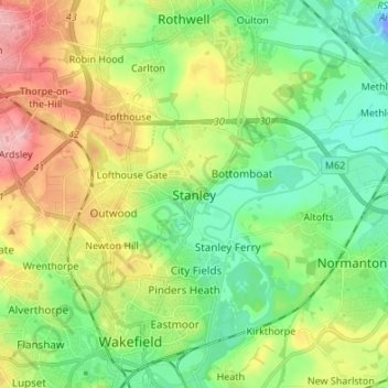 Stanley topographic map, elevation, terrain