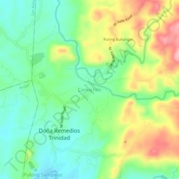 Camachile topographic map, elevation, terrain