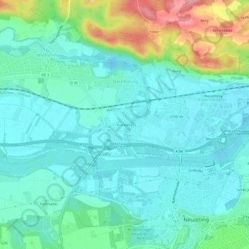 Kronberg topographic map, elevation, terrain