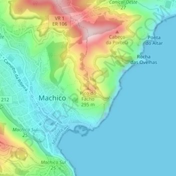 Pico do Facho topographic map, elevation, terrain