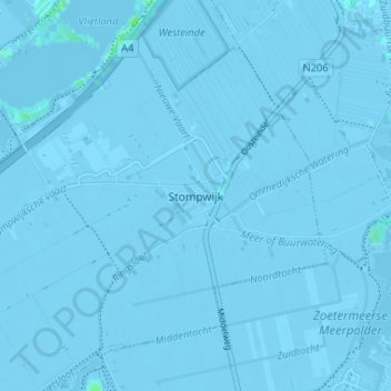 Stompwijk topographic map, elevation, terrain