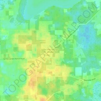 De Leon Springs Heights topographic map, elevation, terrain