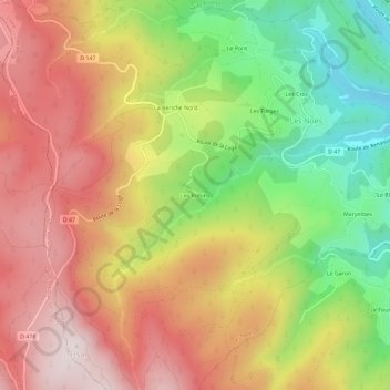 Les Robins topographic map, elevation, terrain