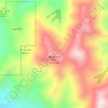 Charleston Hill topographic map, elevation, terrain