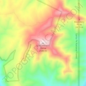 Saint Peter's Dome topographic map, elevation, terrain