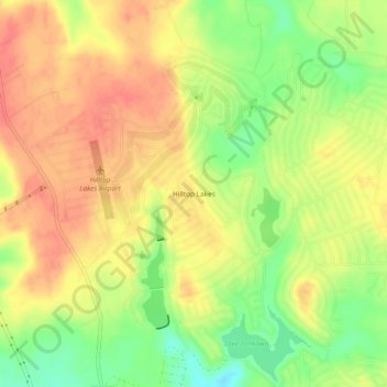 Hilltop Lakes topographic map, elevation, terrain
