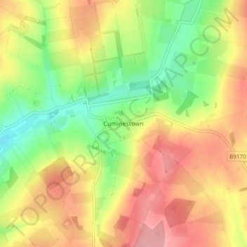 Cuminestown topographic map, elevation, terrain