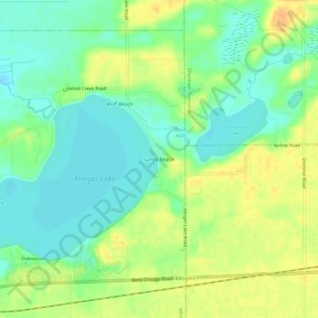 Sandy Beach topographic map, elevation, terrain