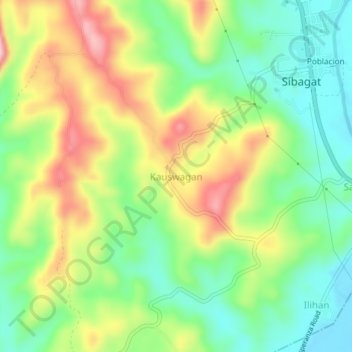 Kauswagan topographic map, elevation, terrain