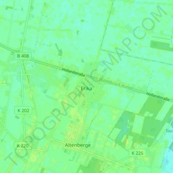 Erika topographic map, elevation, terrain