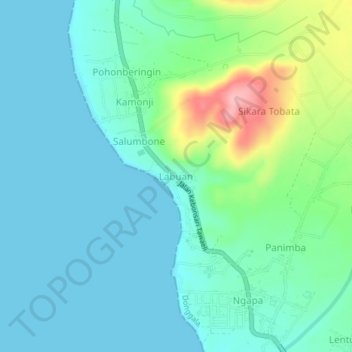 Labuan topographic map, elevation, terrain