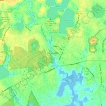 Marstons Mills topographic map, elevation, terrain
