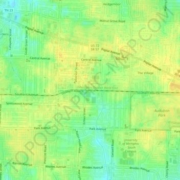 Normal topographic map, elevation, terrain