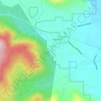Wind River Arboretum topographic map, elevation, terrain