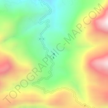 Angel Waterfall topographic map, elevation, terrain