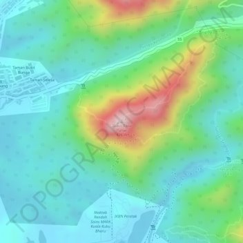 Batu Pahat Hill topographic map, elevation, terrain